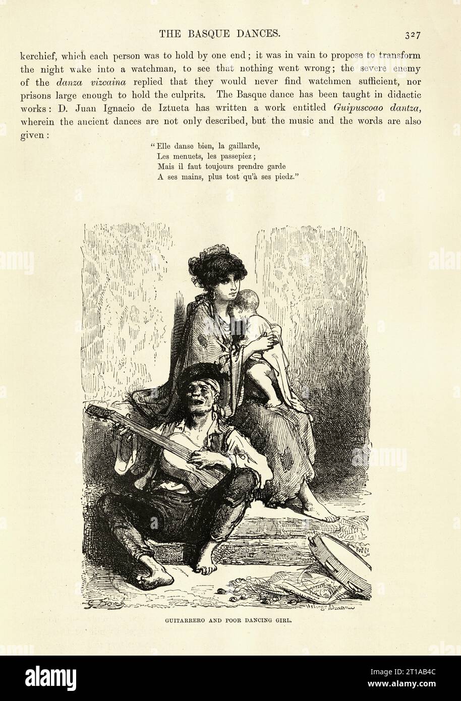 Vintage illustration by Gustave Dore, Traditional Spanish music ...