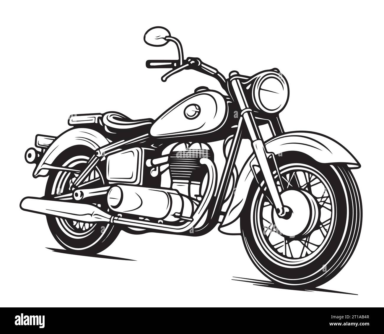 Retro Motorcycle sketch hand drawn Vector Retro transport Stock Vector ...