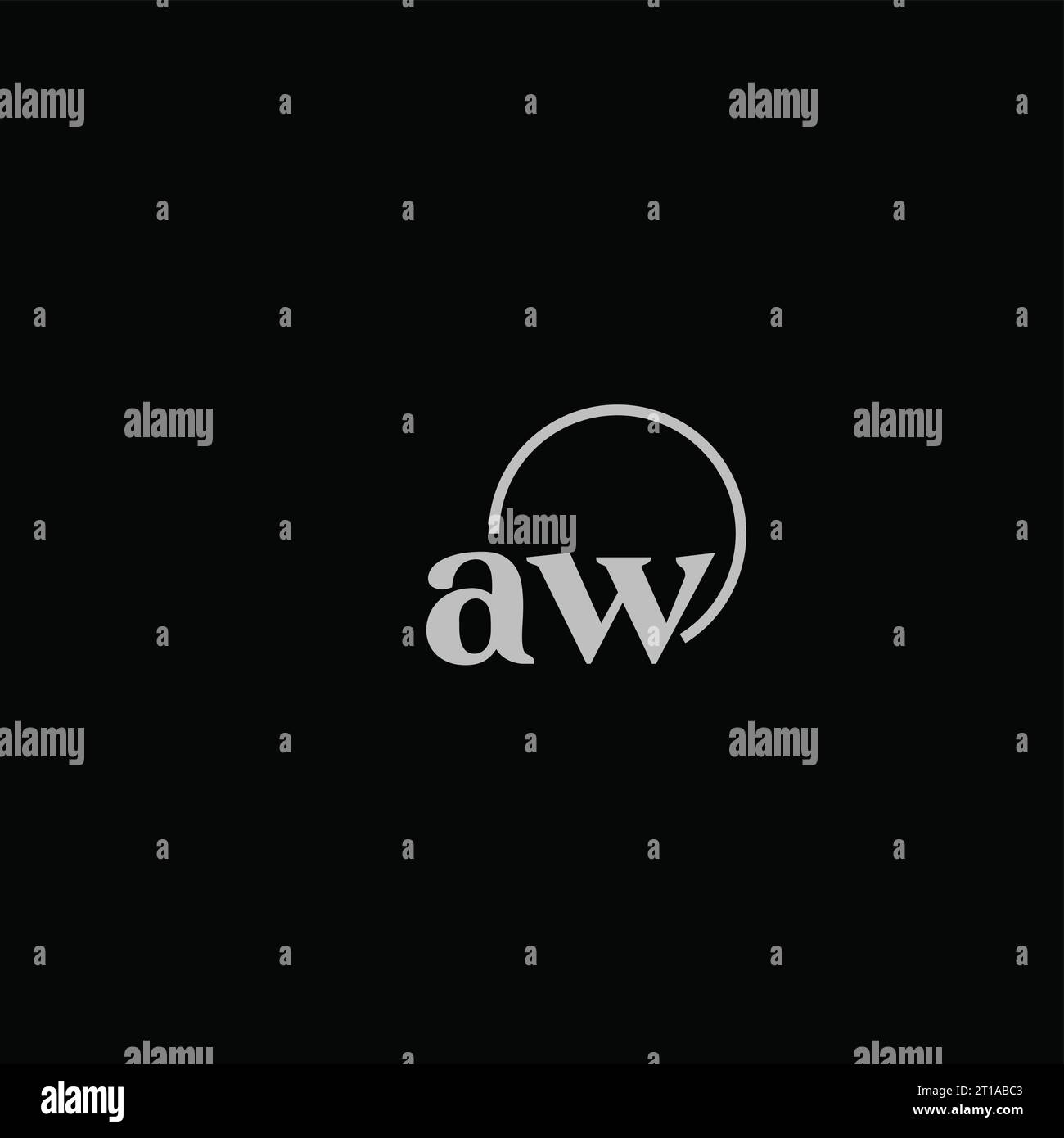 Logo initial letters aw vector vectors hi-res stock photography and ...