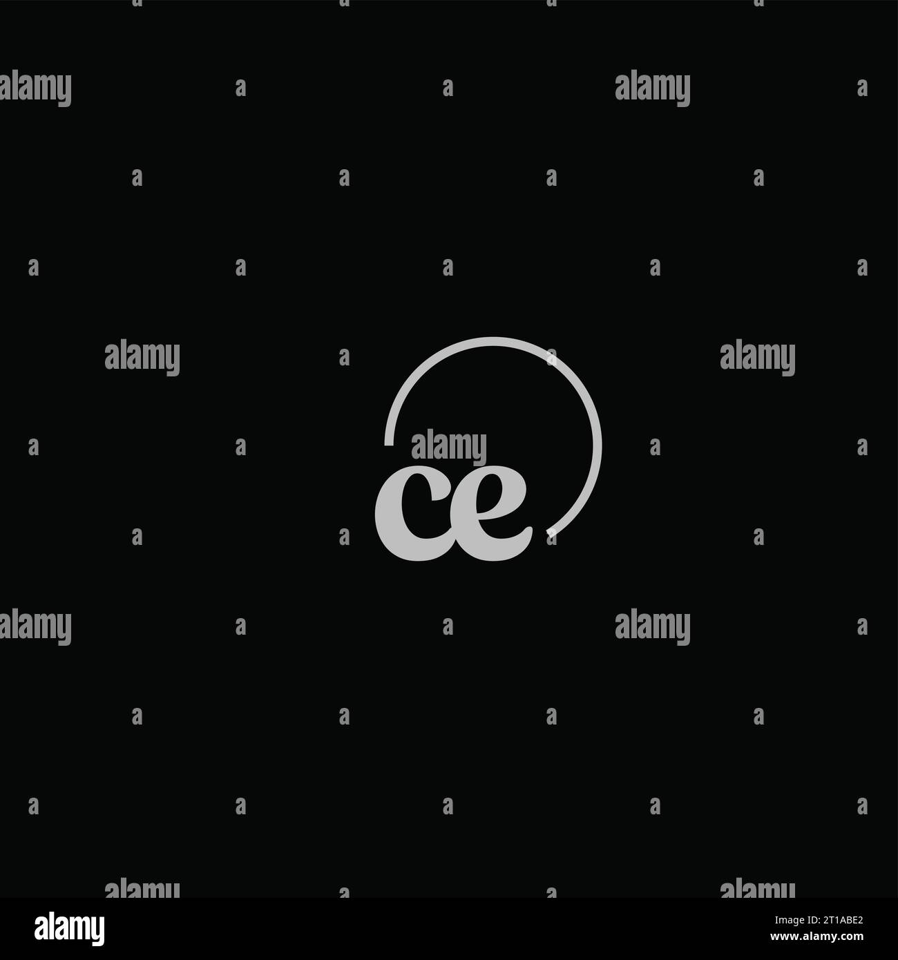 Circle monogram font Black and White Stock Photos & Images - Alamy