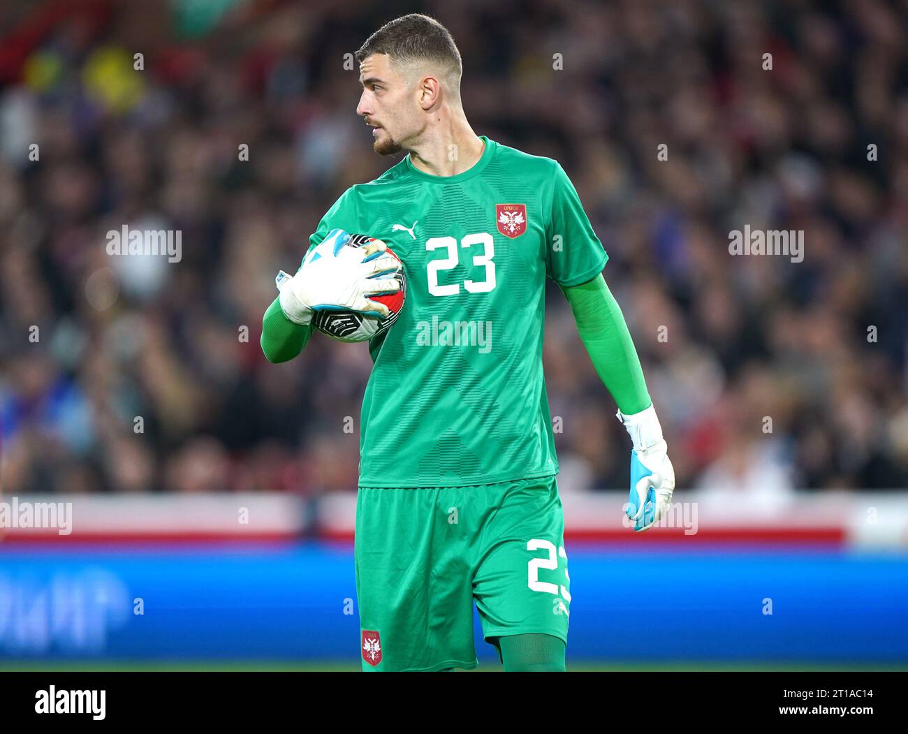 Serbia goalkeeper Veljko Ilic during the UEFA Euro U21 Championship ...