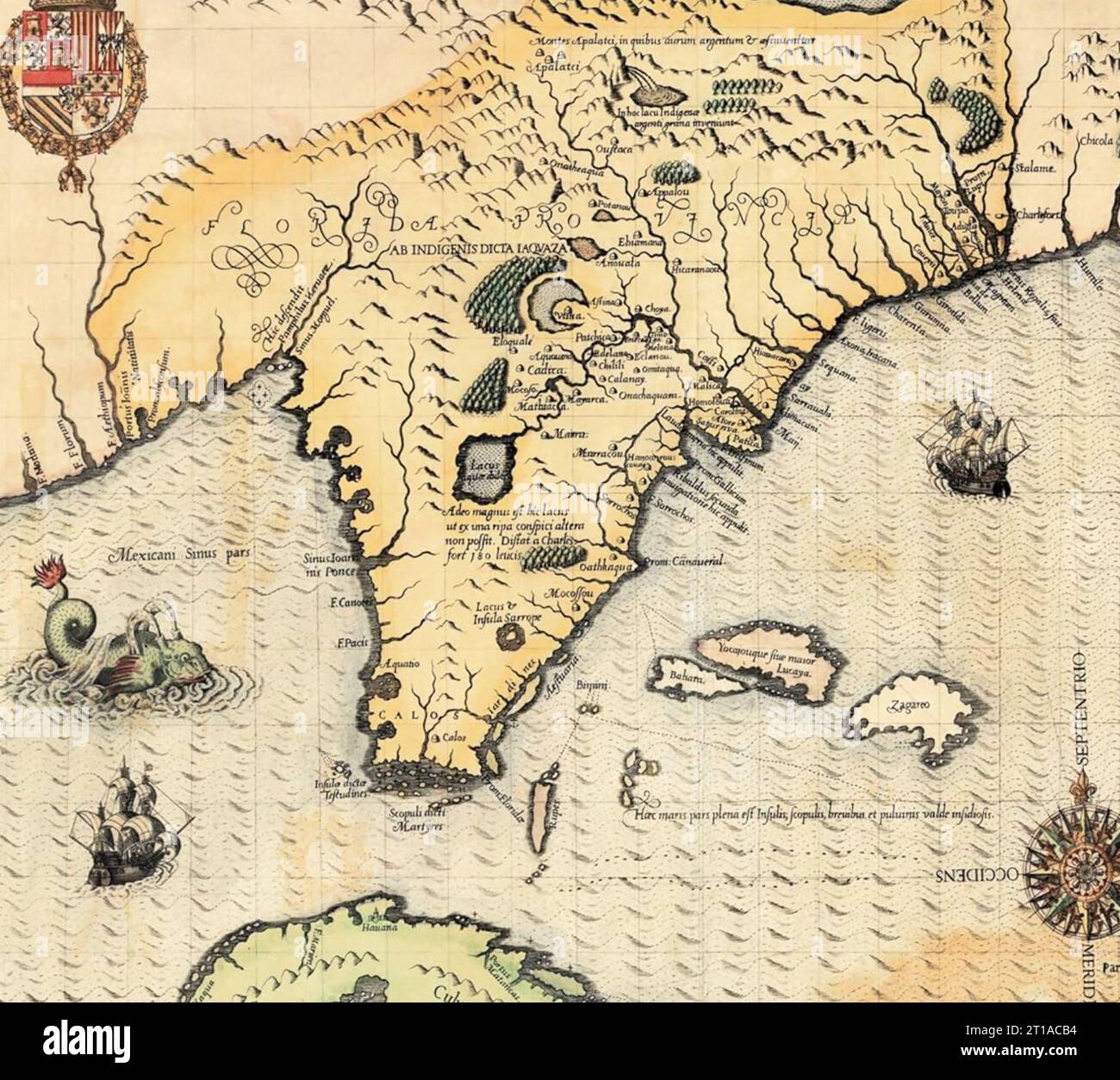 GIBRALTAR in a 1591 map Stock Photo - Alamy