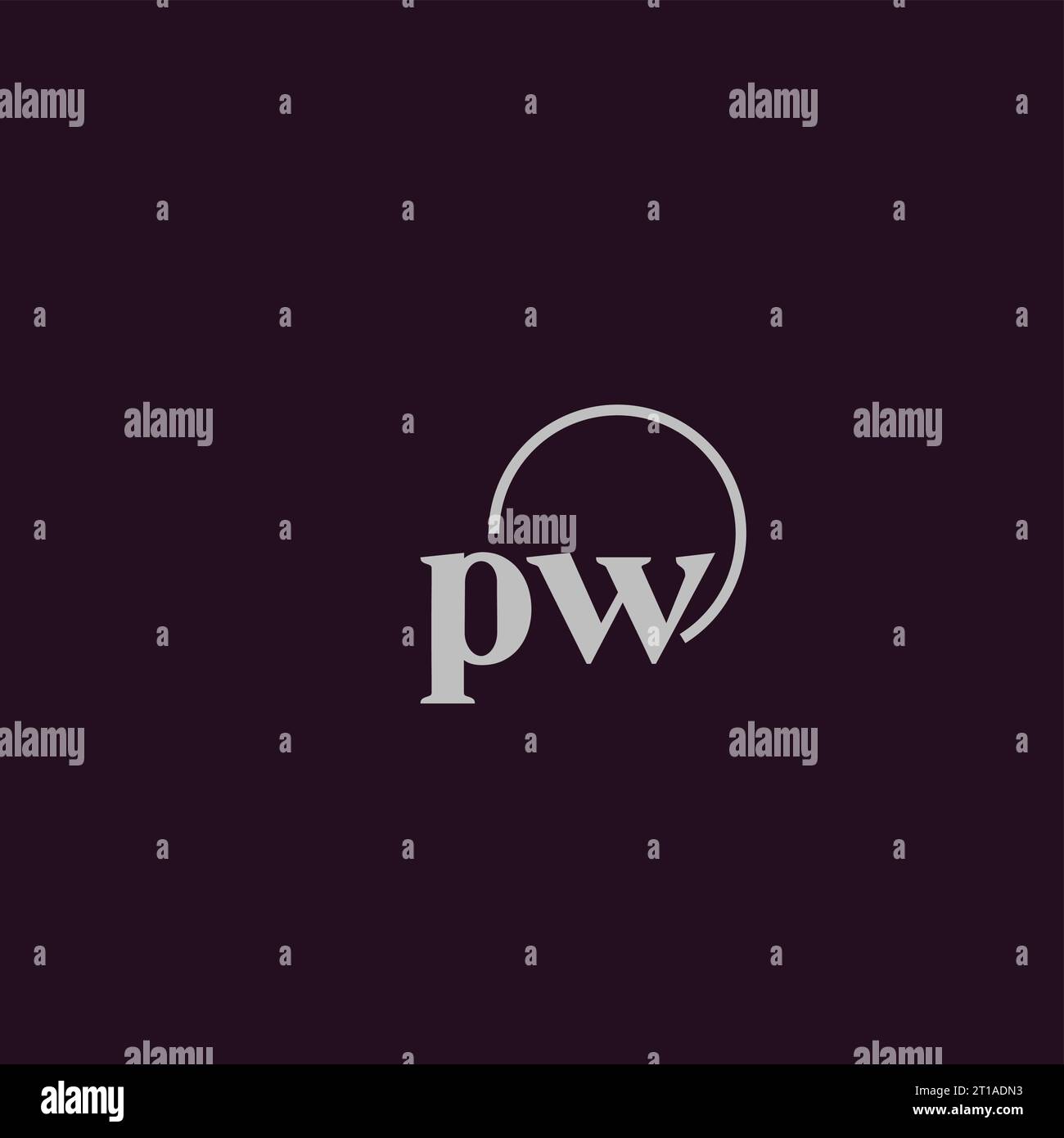 Pw letter logo design Stock Vector Images - Alamy