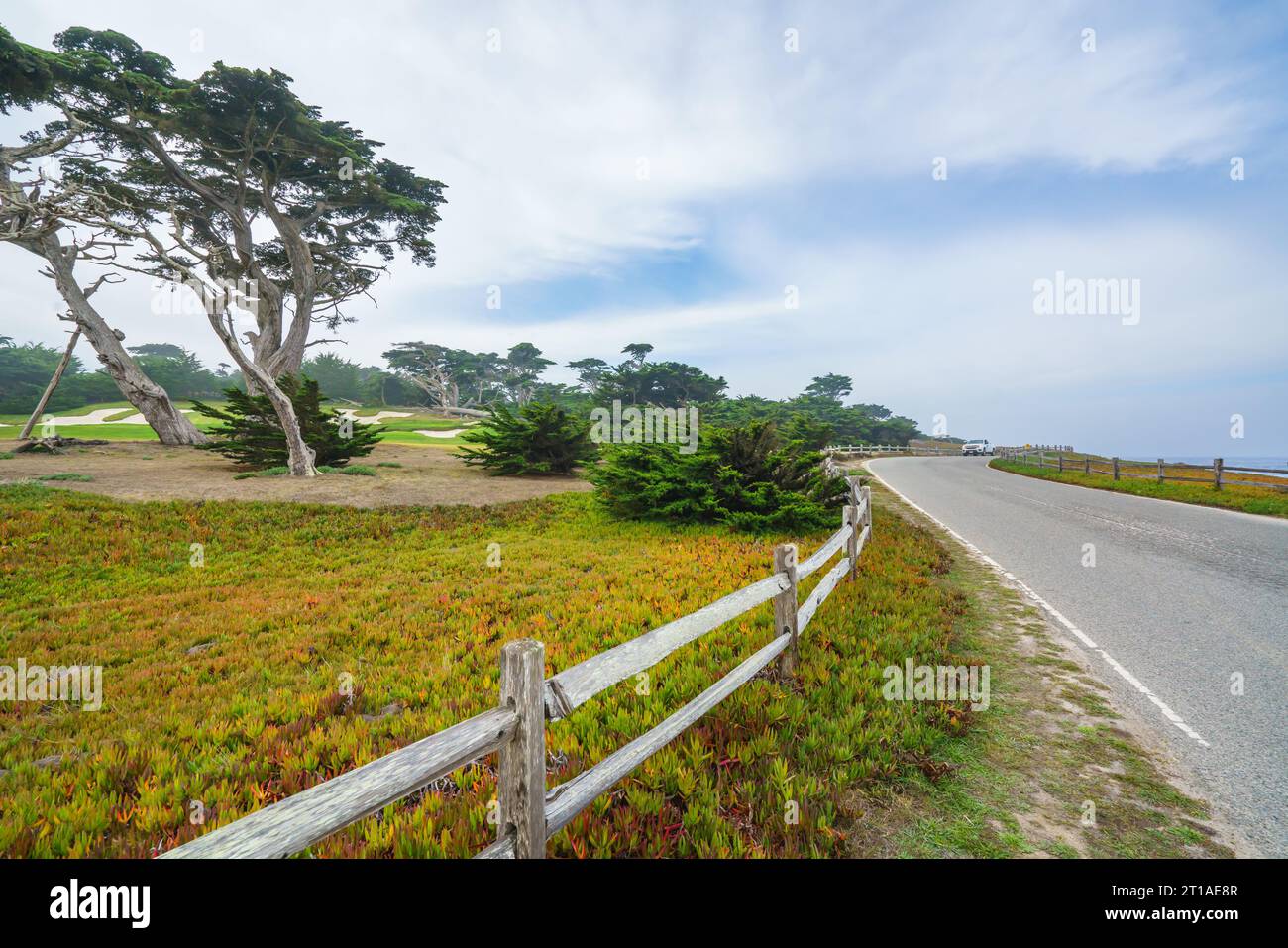 Monterey, California, USA - October 31, 2022. Scenic road 17 Mile Drive ...