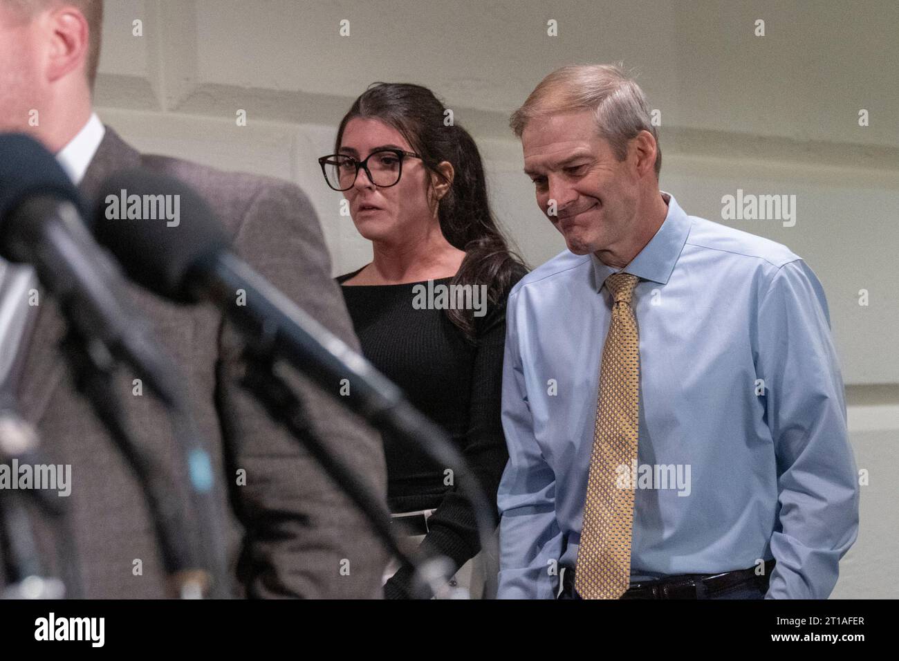 Rep. Jim Jordan, R-Ohio, departs after a House Republican caucus ...