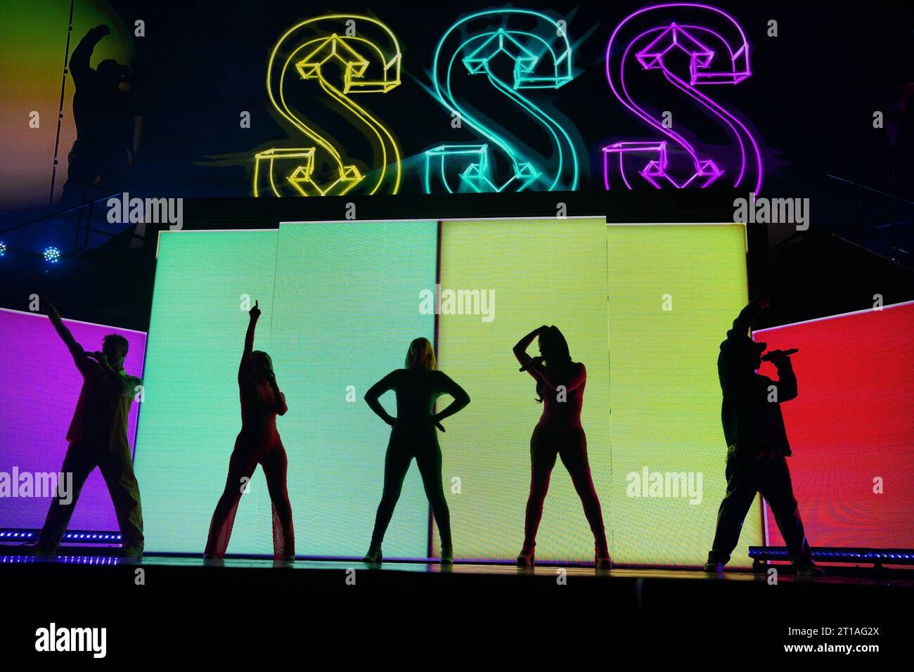 S Club on stage at the AO Arena in Manchester during the first night of ...