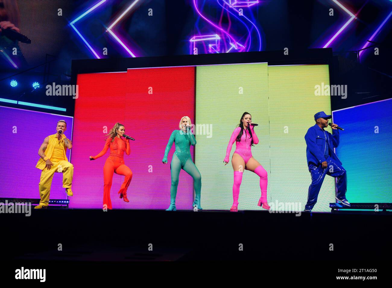S Club on stage at the AO Arena in Manchester during the first night of ...