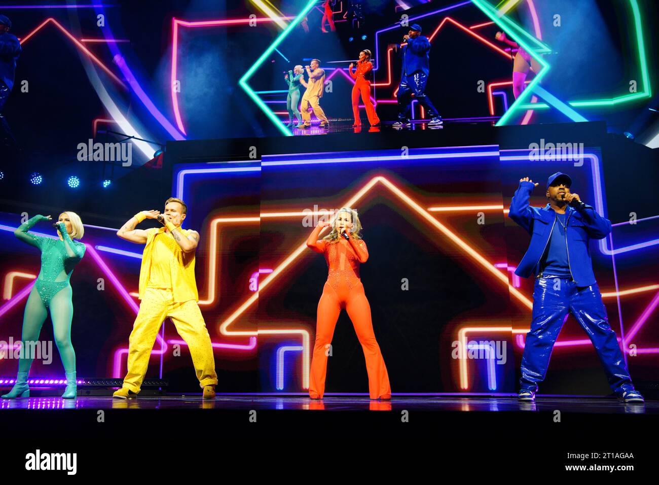 S Club on stage at the AO Arena in Manchester during the first night of ...