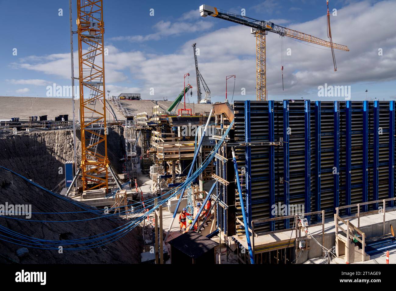 The construction of the Fehmarn Belt tunnel in Roedbyhavn, southern ...