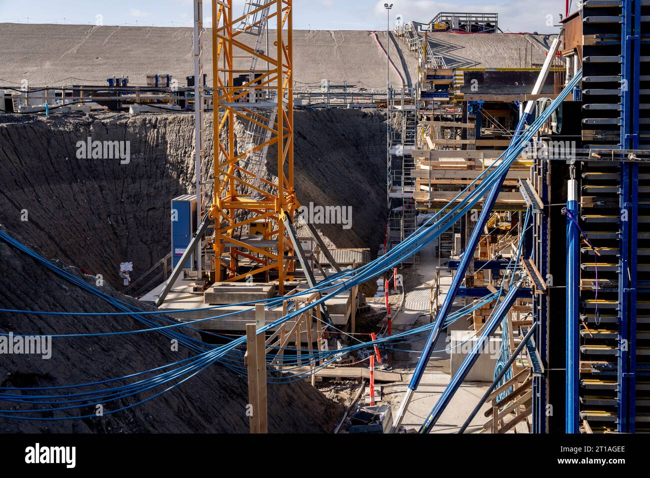 The construction of the Fehmarn Belt tunnel in Roedbyhavn, southern ...