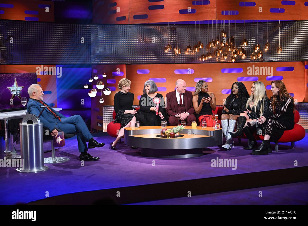 EDITORIAL USE ONLY (left to right) Graham Norton, Laura Linney, Dawn French, Adrian Edmondson ...