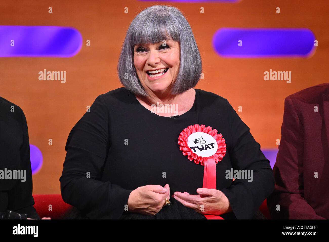 EDITORIAL USE ONLY Dawn French during filming for the Graham Norton ...