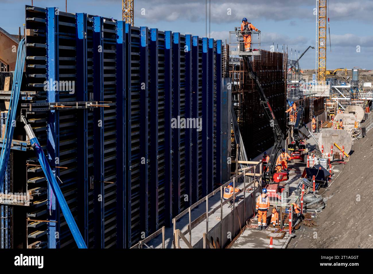 The construction of the Fehmarn Belt tunnel in Roedbyhavn, southern ...