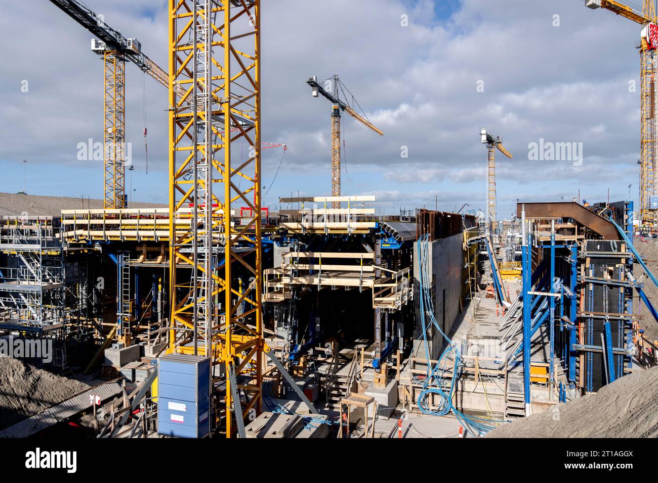 The construction of the Fehmarn Belt tunnel in Roedbyhavn, southern ...