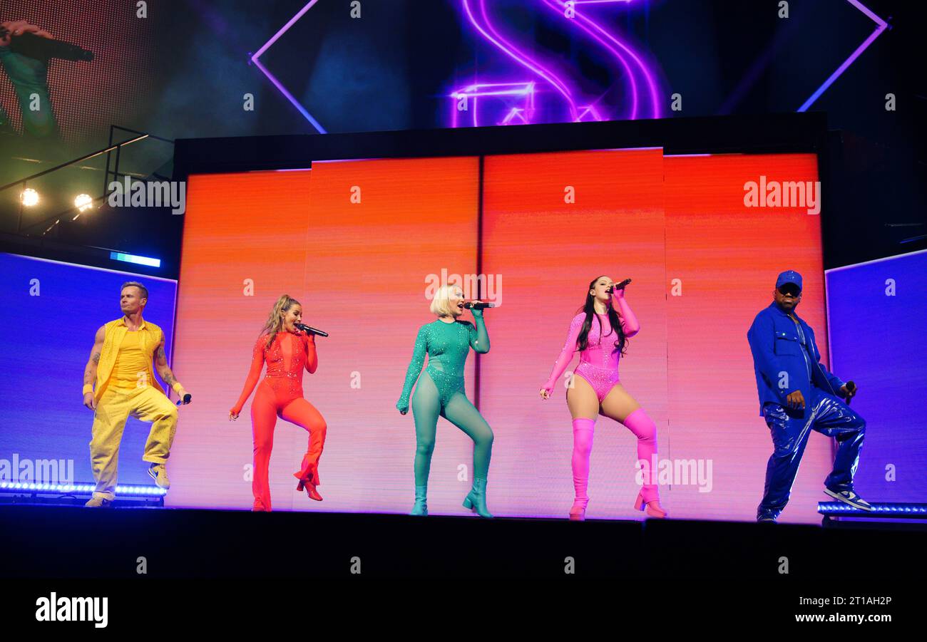 S Club on stage at the AO Arena in Manchester during the first night of ...