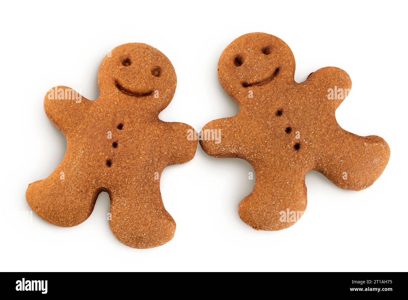 Gingerbread man isolated on white background. Top view. Flat lay Stock ...