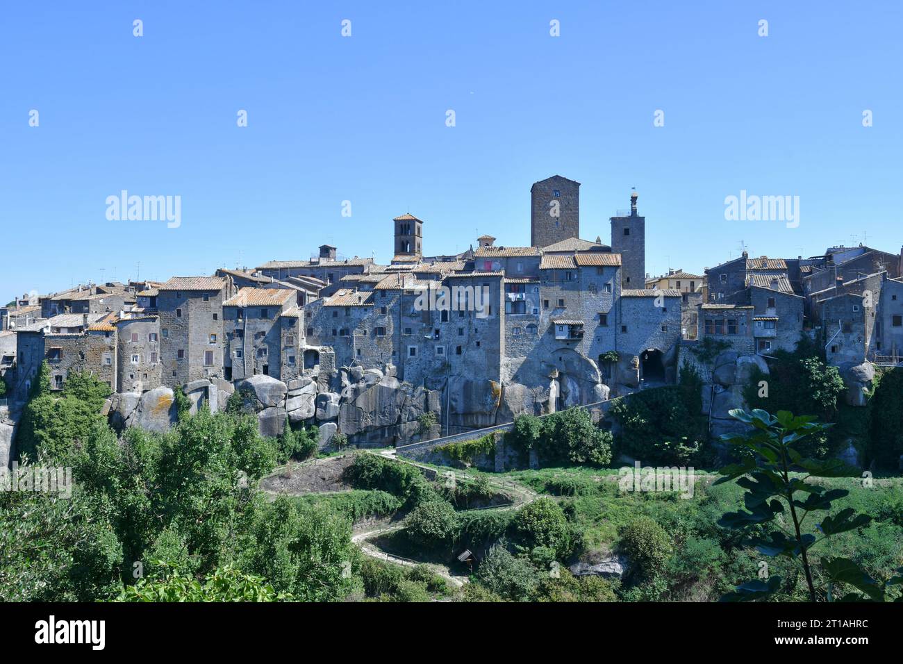 A beautiful view of the walls of Vitorchiano, a medieval town in Lazio ...