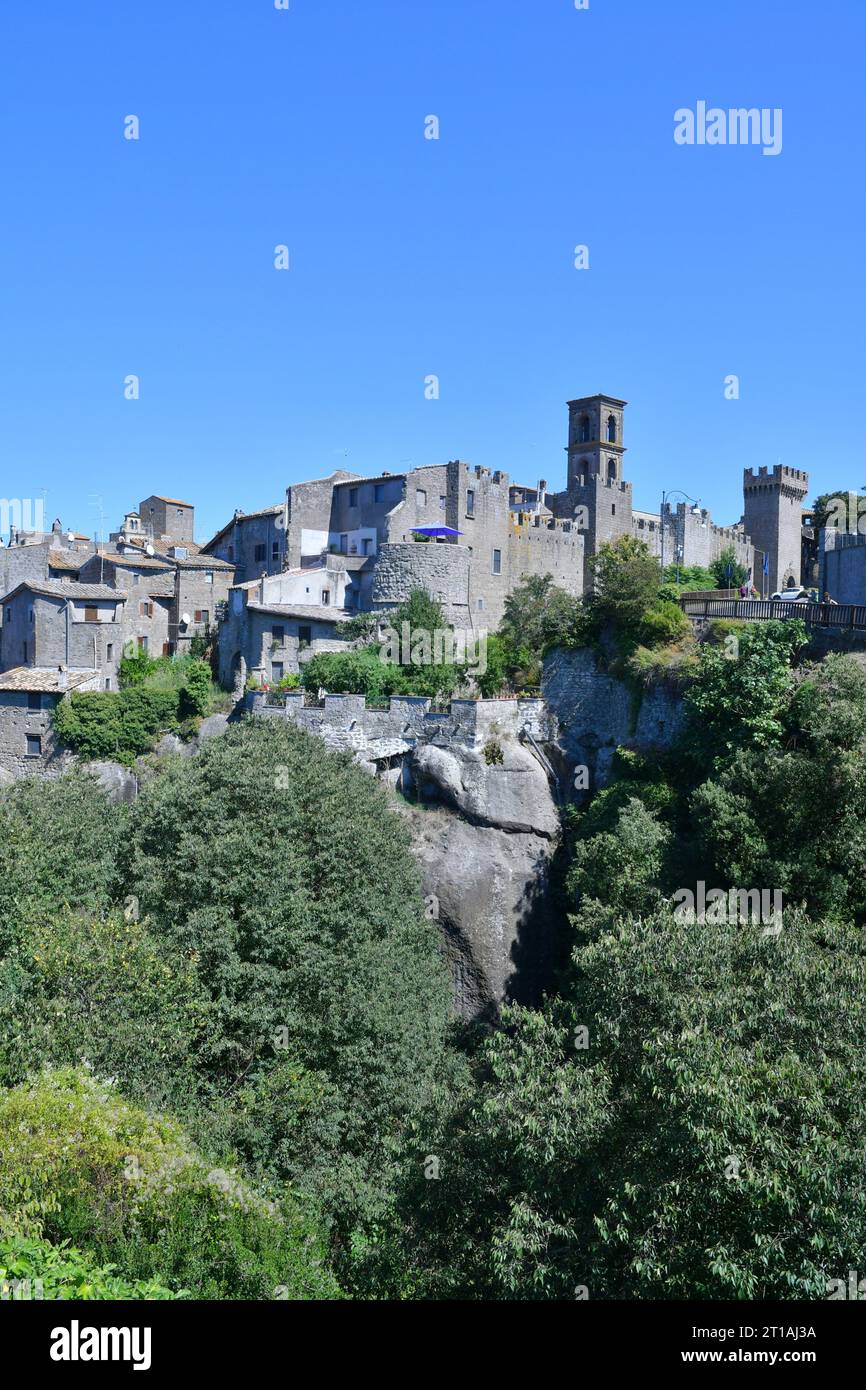 A beautiful view of the walls of Vitorchiano, a medieval town in Lazio ...