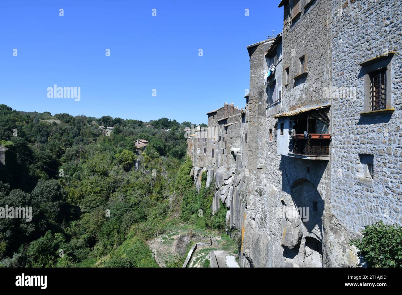 A beautiful view of the walls of Vitorchiano, a medieval town in Lazio ...