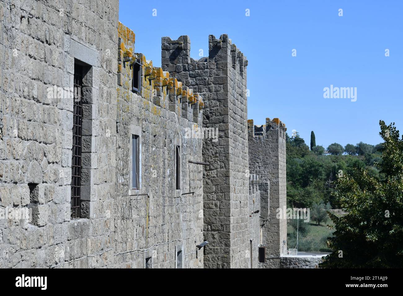 A beautiful view of the walls of Vitorchiano, a medieval town in Lazio ...