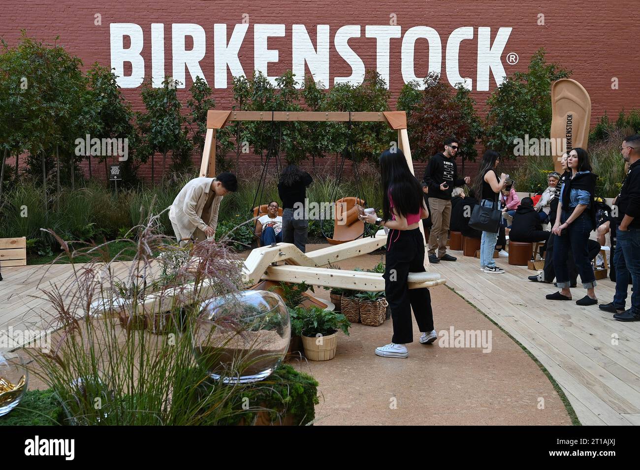 New York, USA. 12th Oct, 2023. Birkenstock public interactive ...