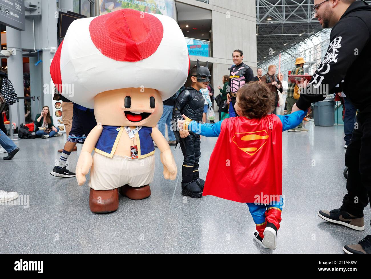 New York, United States. 12th Oct, 2023. A child dressed as superman ...
