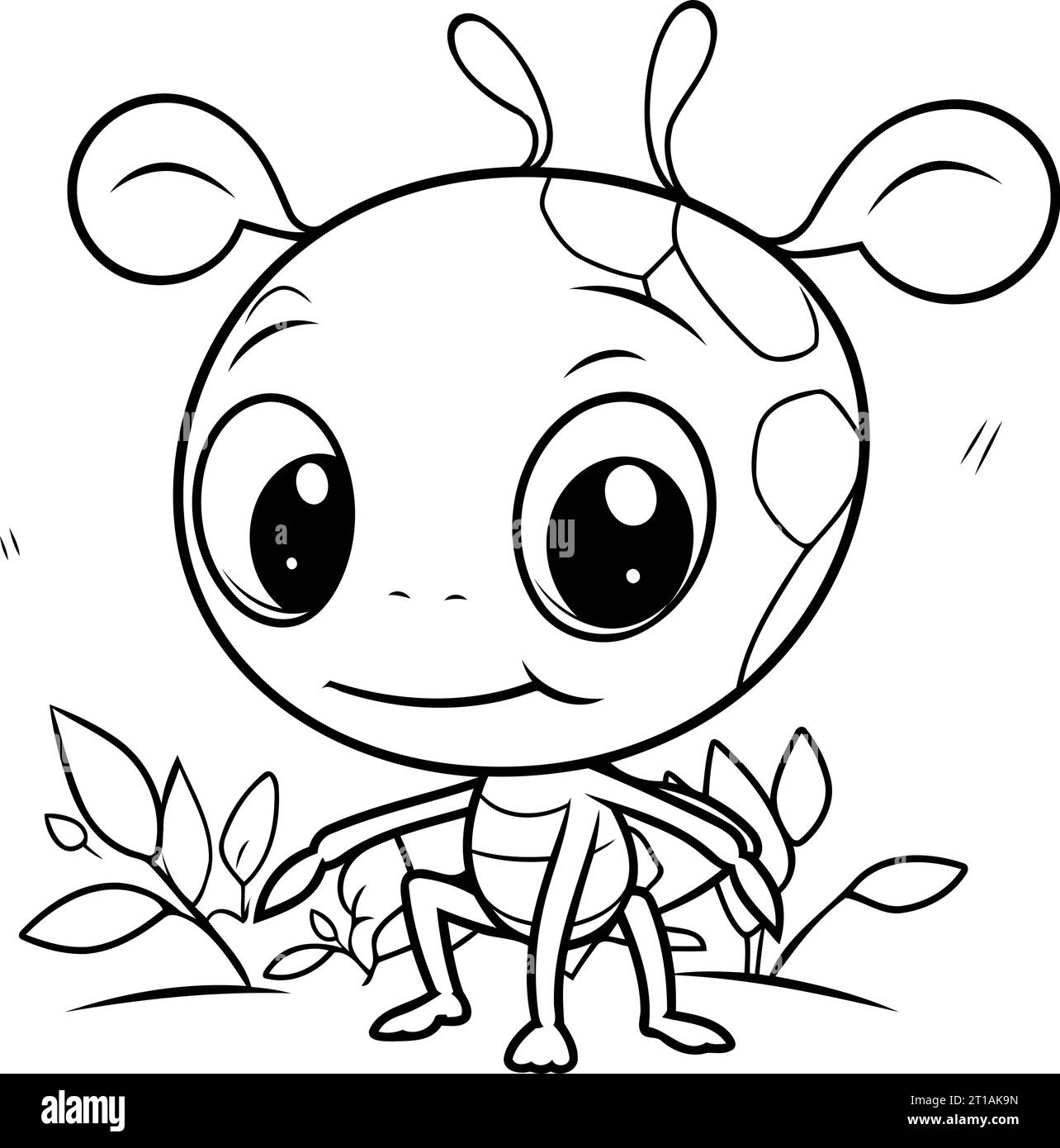Coloring page of an ant Black and White Stock Photos & Images - Alamy