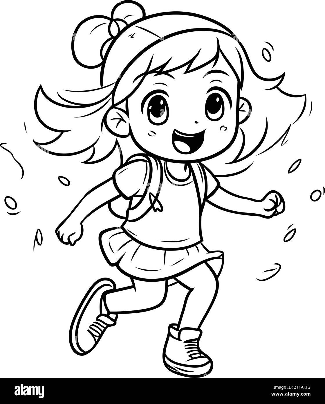 Girl running clipart Black and White Stock Photos & Images - Alamy