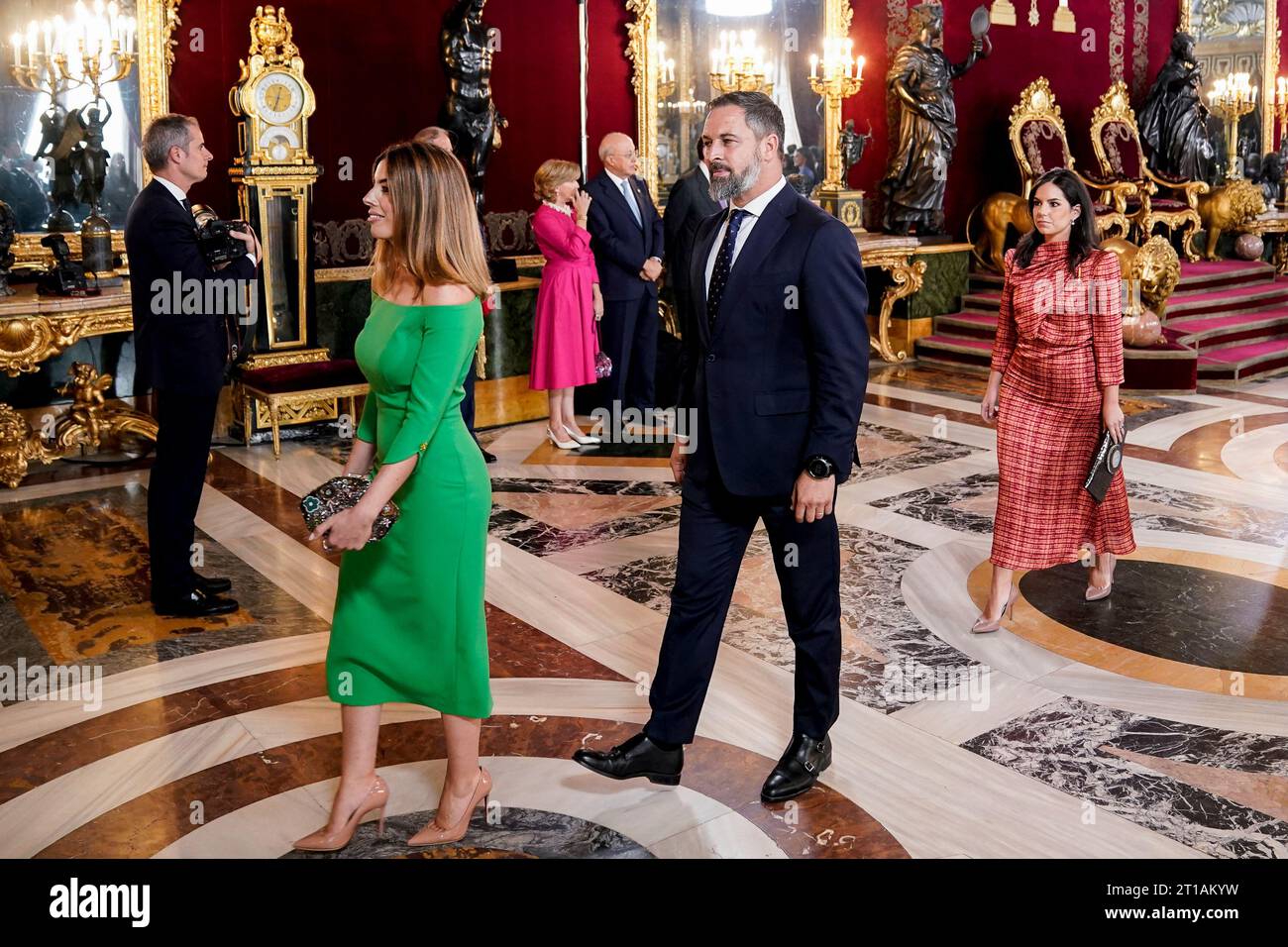 (L-R) Abascal's wife, Lidia Bedman, Vox leader, Santiago Abascal, and ...