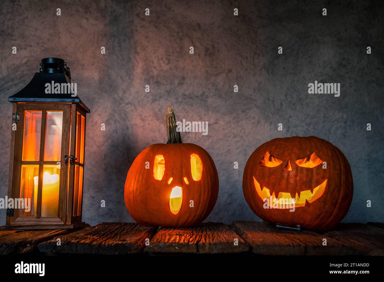spooky Jack'o'lantern Halloween pumpkin Stock Photo - Alamy