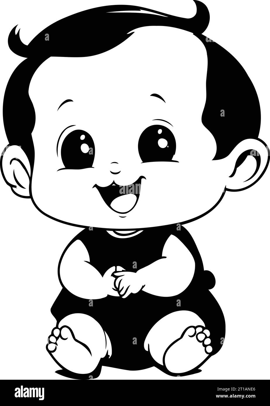 Cute baby boy cartoon isolated on white background. Vector illustration ...