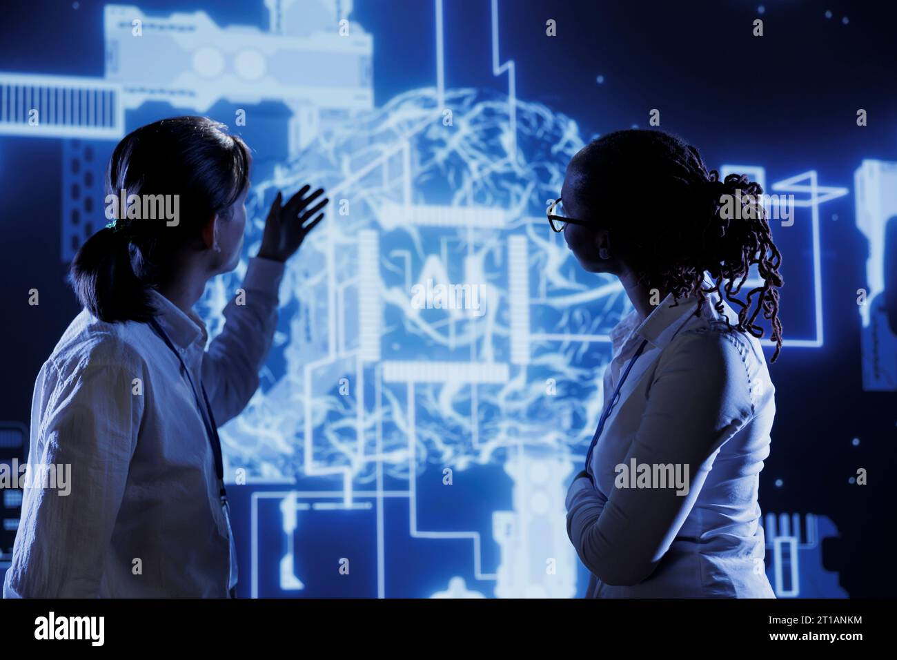 Hardworking colleagues developing artificial intelligence neural ... Hardworking colleagues developing artificial intelligence neural ...