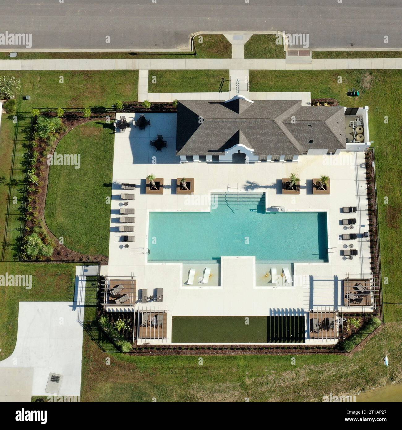 Residential Development - The Pool House From Above Stock Photo - Alamy