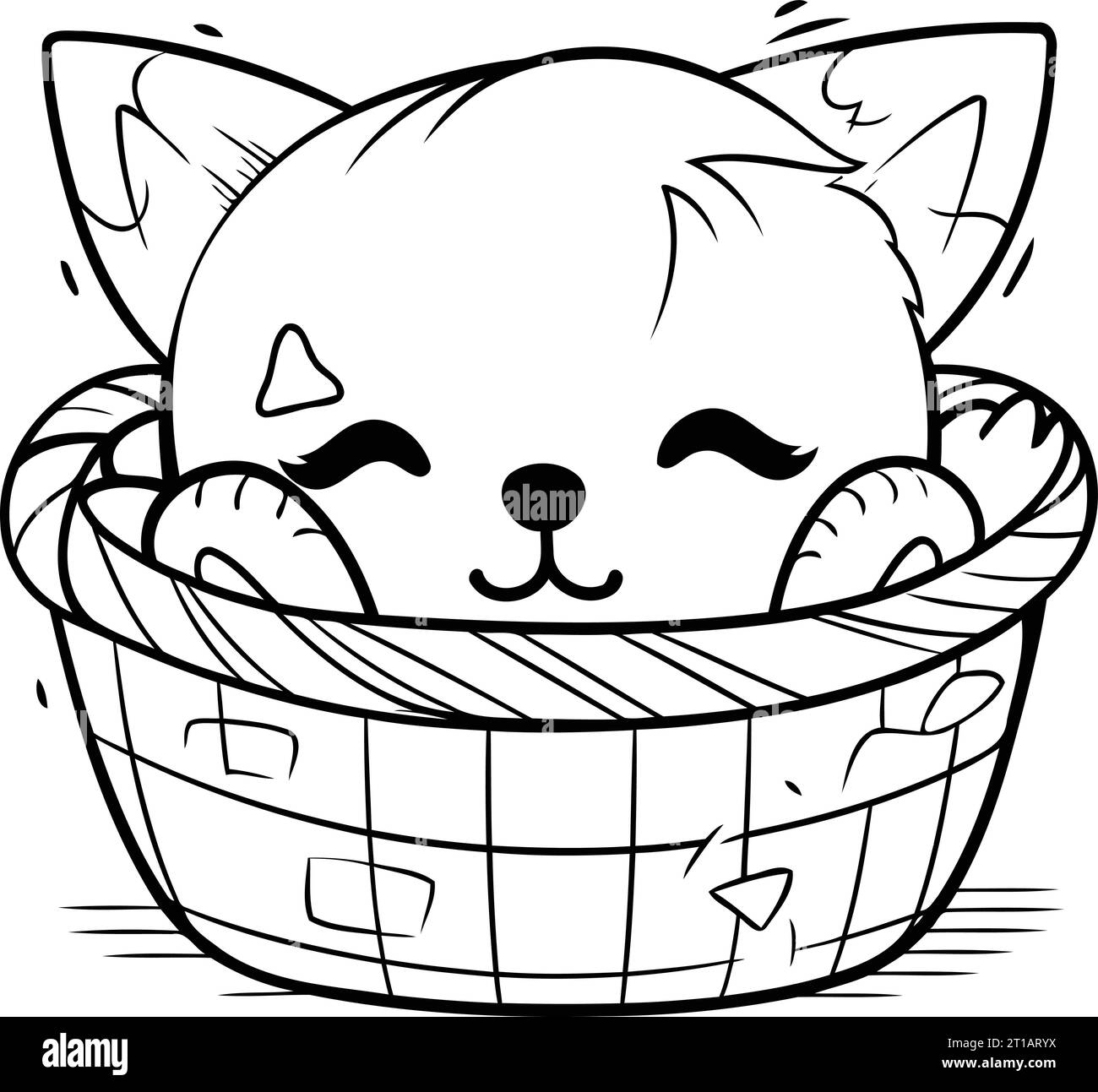 Kitten in basket coloring hi-res stock photography and images - Alamy