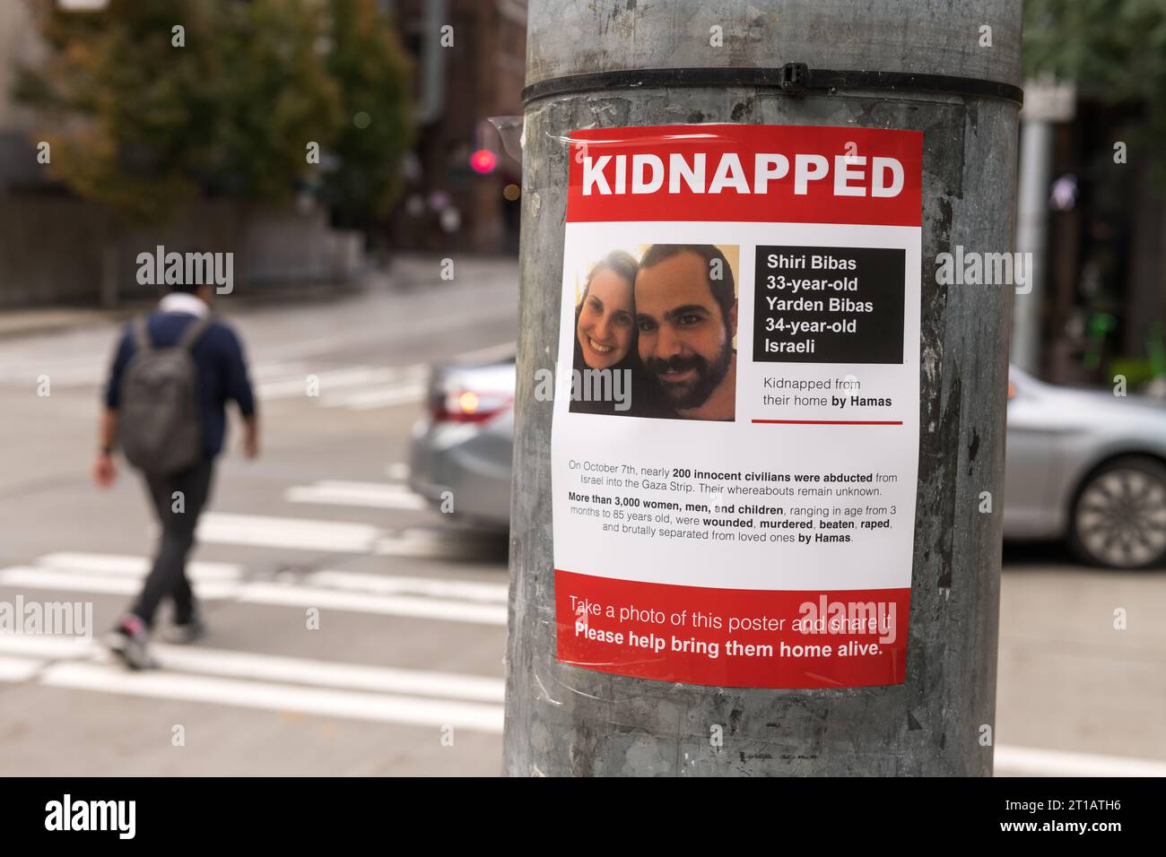 Seattle, USA. 12th Oct 2023. Early this morning kidnapped flyers with ...