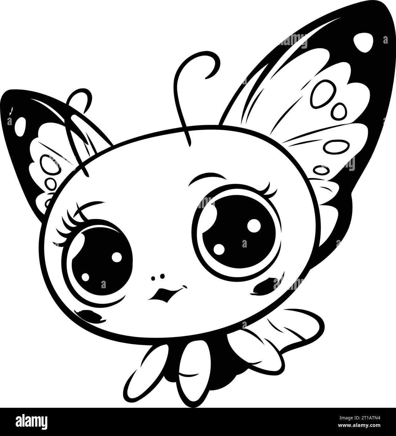 Cute Butterfly Cartoon Character. Vector illustration isolated on white ...