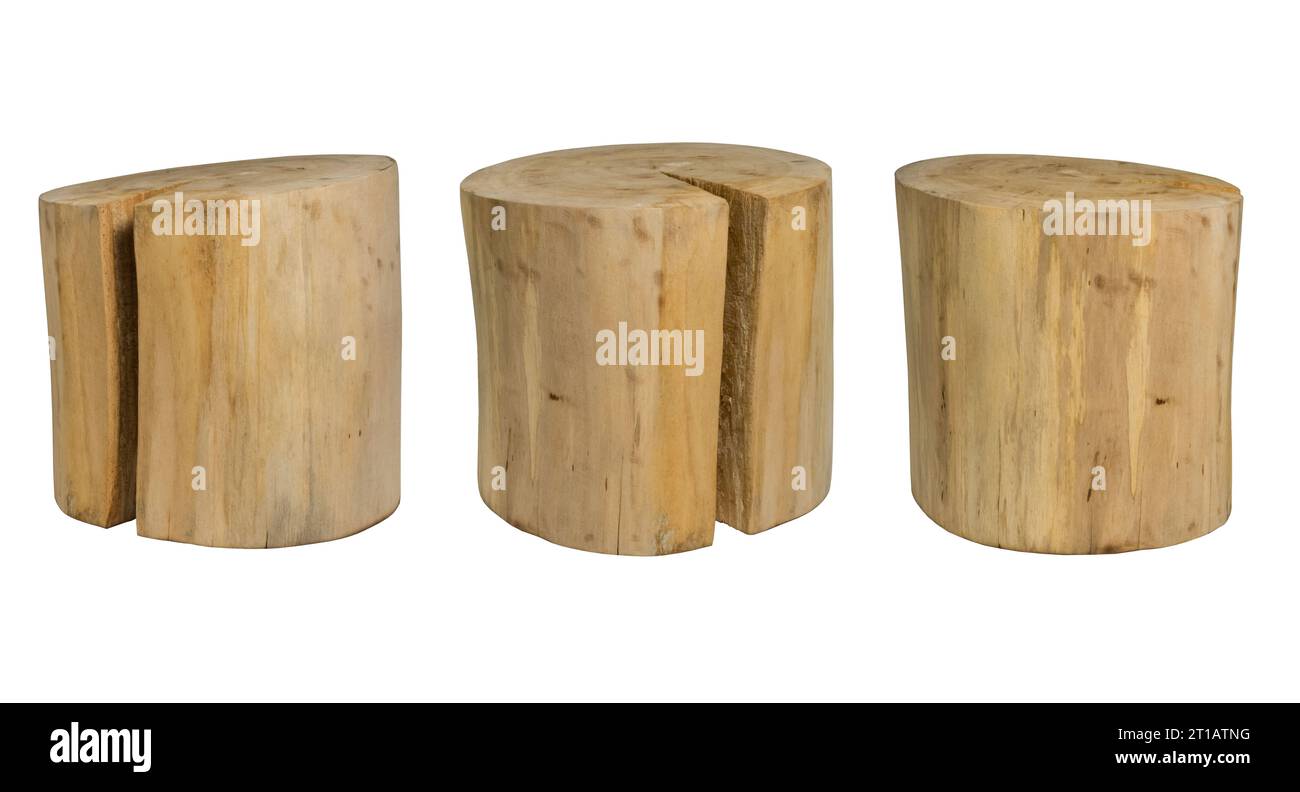 Wood log. isolated on a white background Stock Photo - Alamy