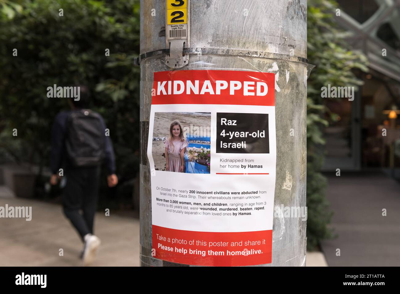 Seattle, USA. 12th Oct 2023. Early this morning kidnapped flyers with ...
