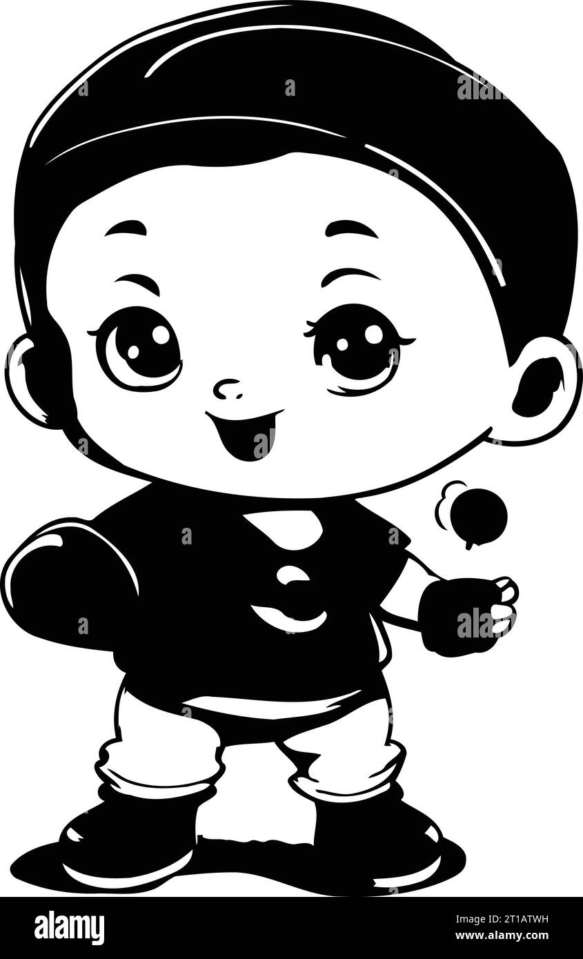 Cute little boy. Vector illustration isolated on a white background ...