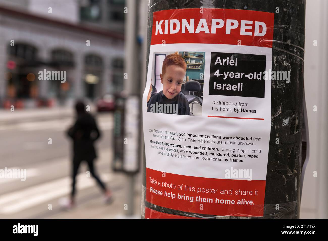 Seattle, USA. 12th Oct 2023. Early this morning kidnapped flyers with ...
