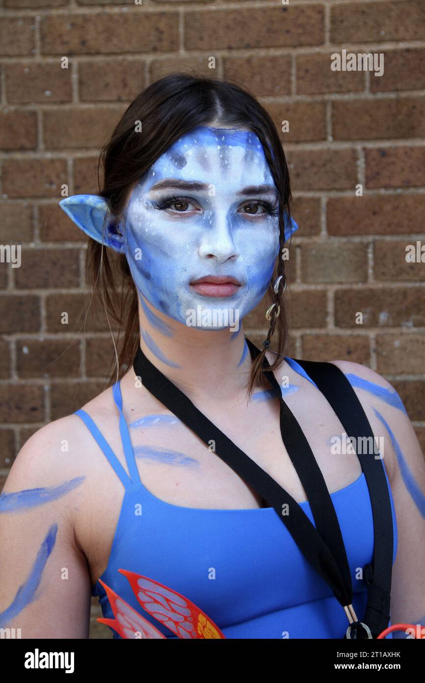 New York, New York, USA. 12th Oct, 2023. A woman as 'Avatar' cosplay ...