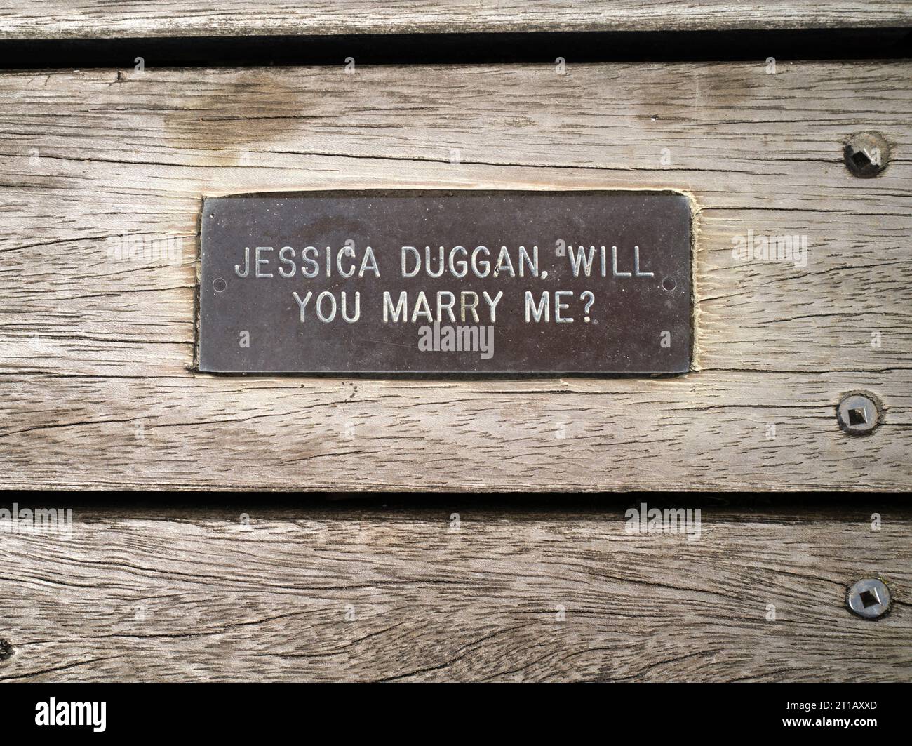Jessica Duggan Marriage Request Plaque on the Pier at Penarth South ...