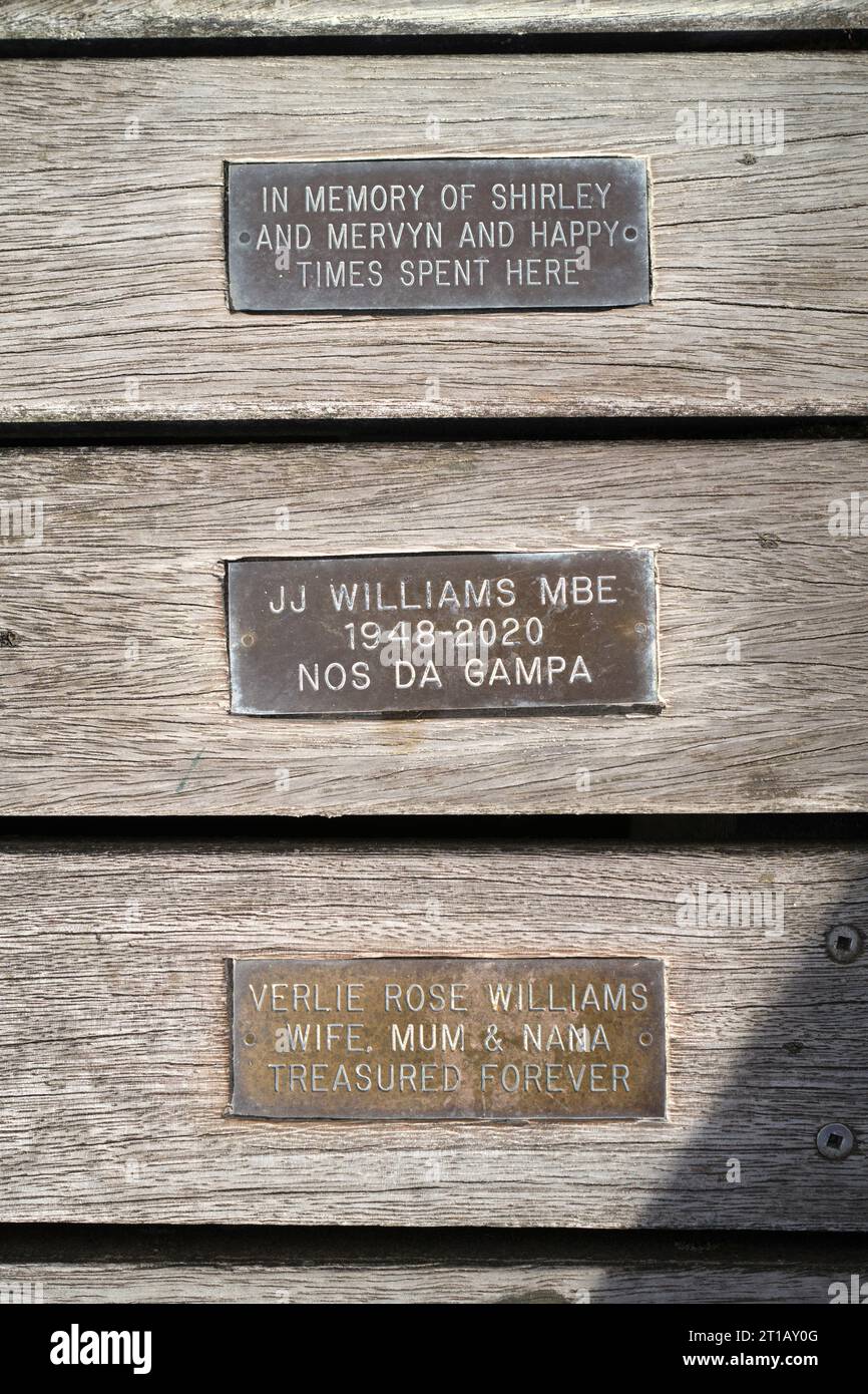 Rugby Player JJ Williams Memorial Plaque on the Pier at Penarth South ...