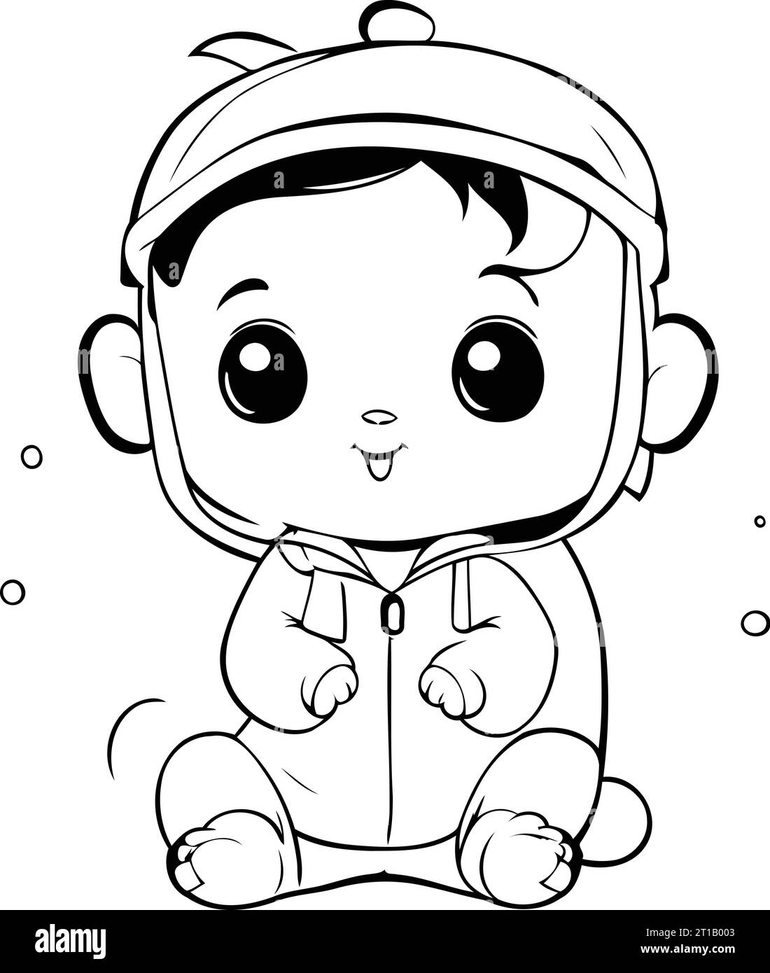 cute little baby boy with pilot cap cartoon vector illustration graphic ...