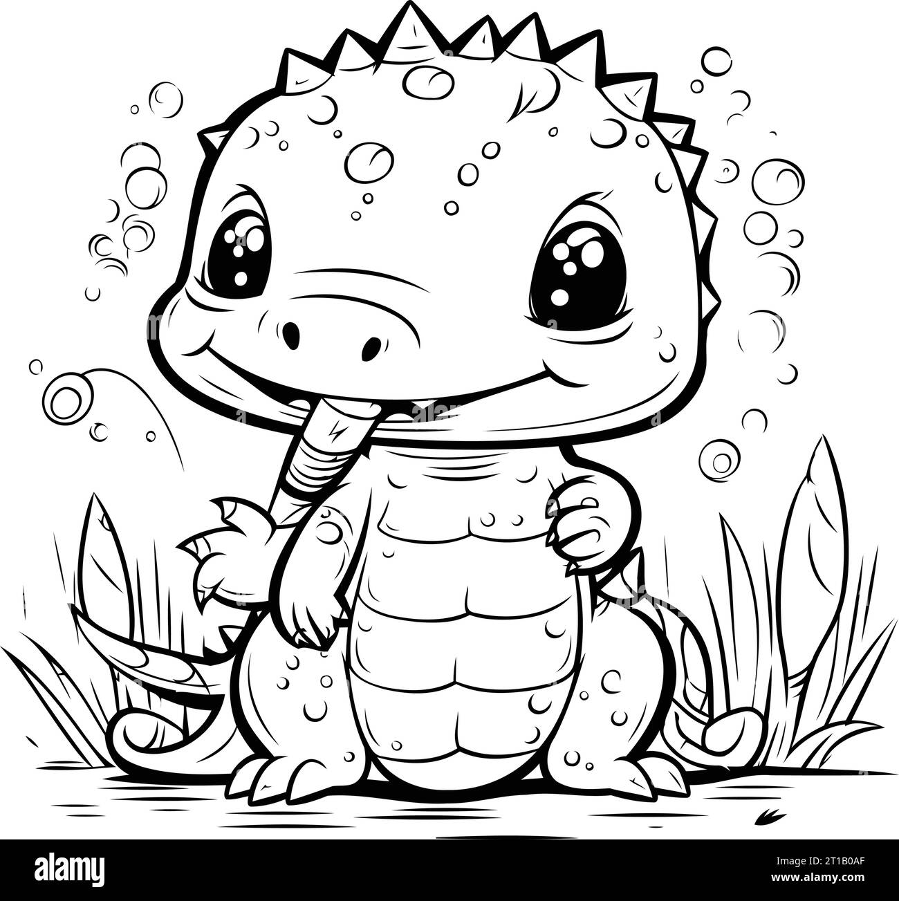 Cute Cartoon Dinosaur Coloring book for children. Vector illustration ...