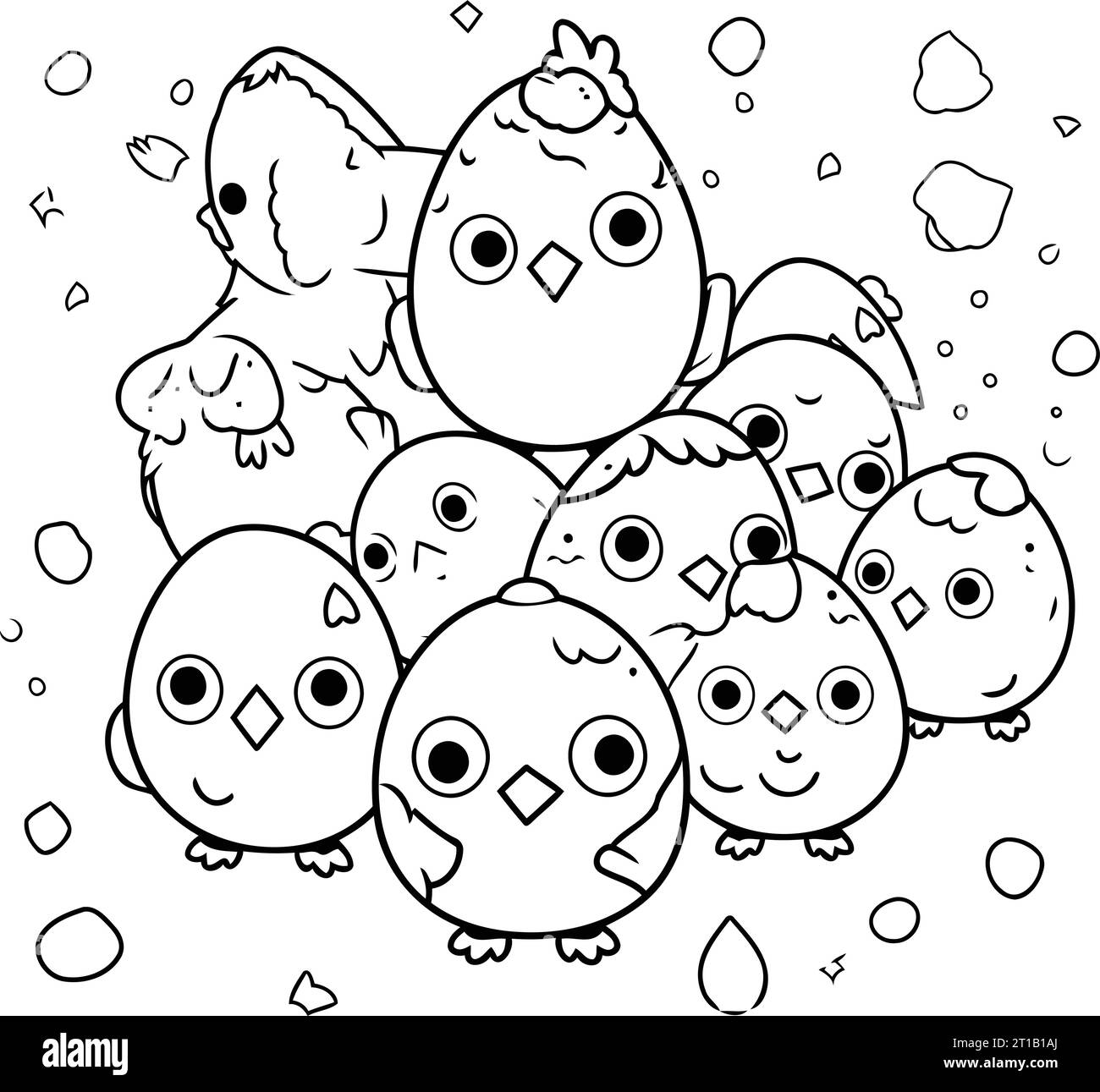 Chickens coloring page Stock Vector Images - Alamy