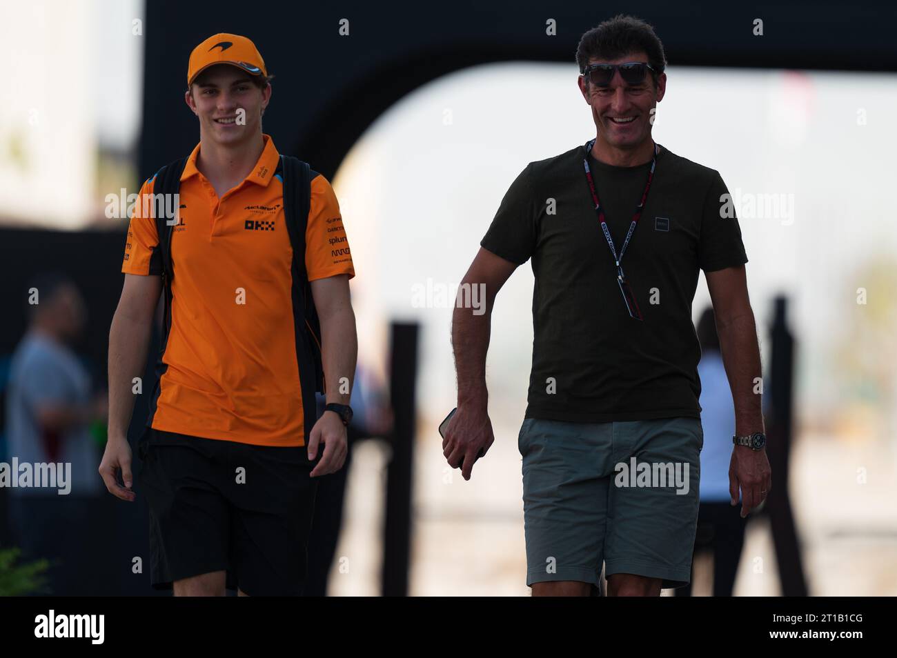 DOHA,QATAR - 7TH OCT 2023 – Oscar Piastri (AUS) Mclaren and Mark Webber ...