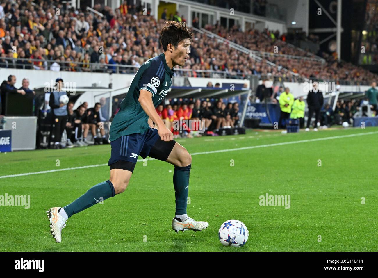 Takehiro Tomiyasu (18) of Arsenal pictured during the Uefa Champions ...