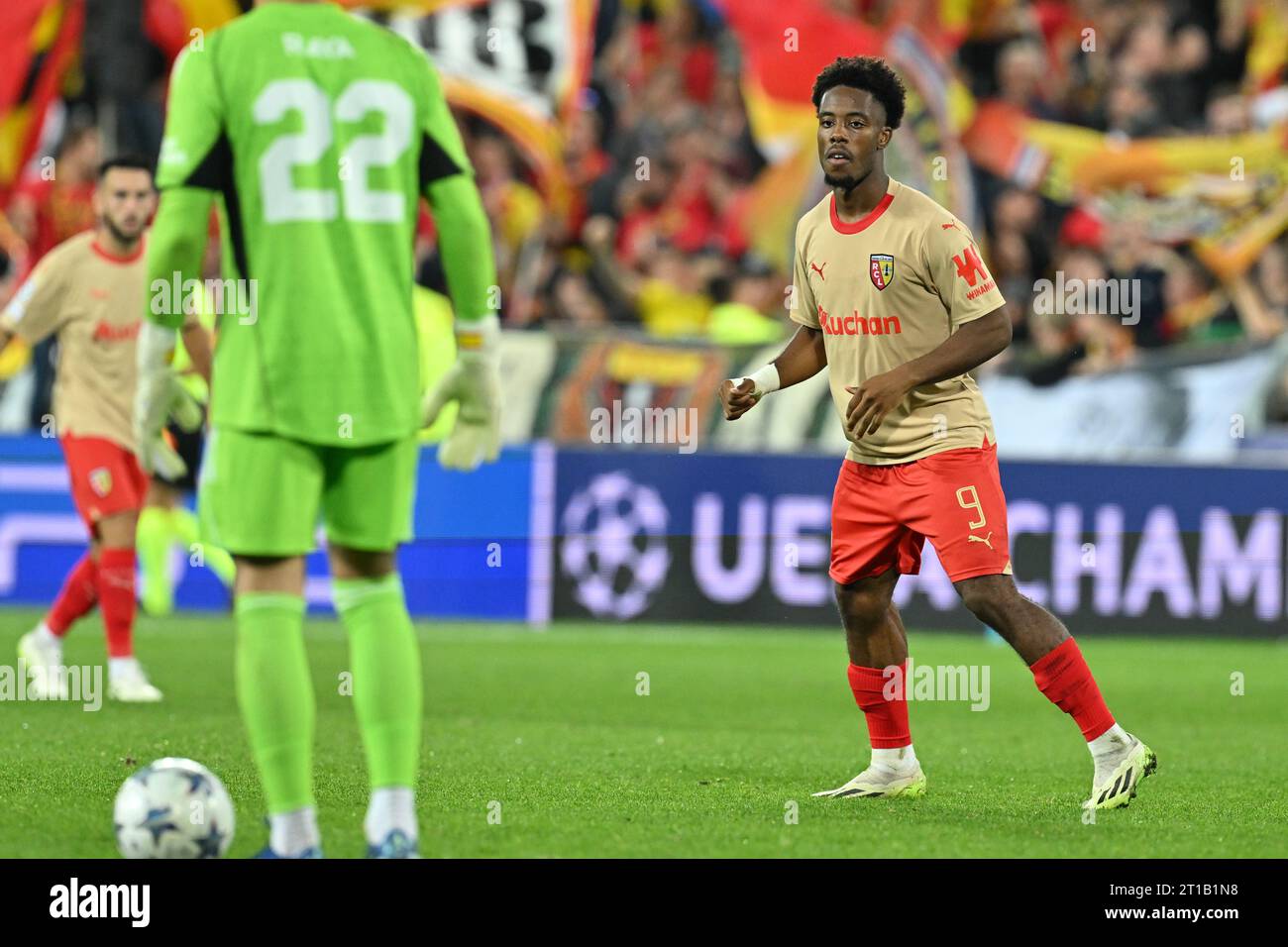 Elye Wahi (9) of RC Lens pictured during the Uefa Champions League ...