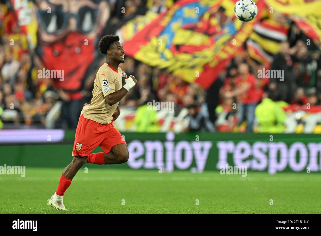 Elye Wahi (9) of RC Lens pictured during the Uefa Champions League ...